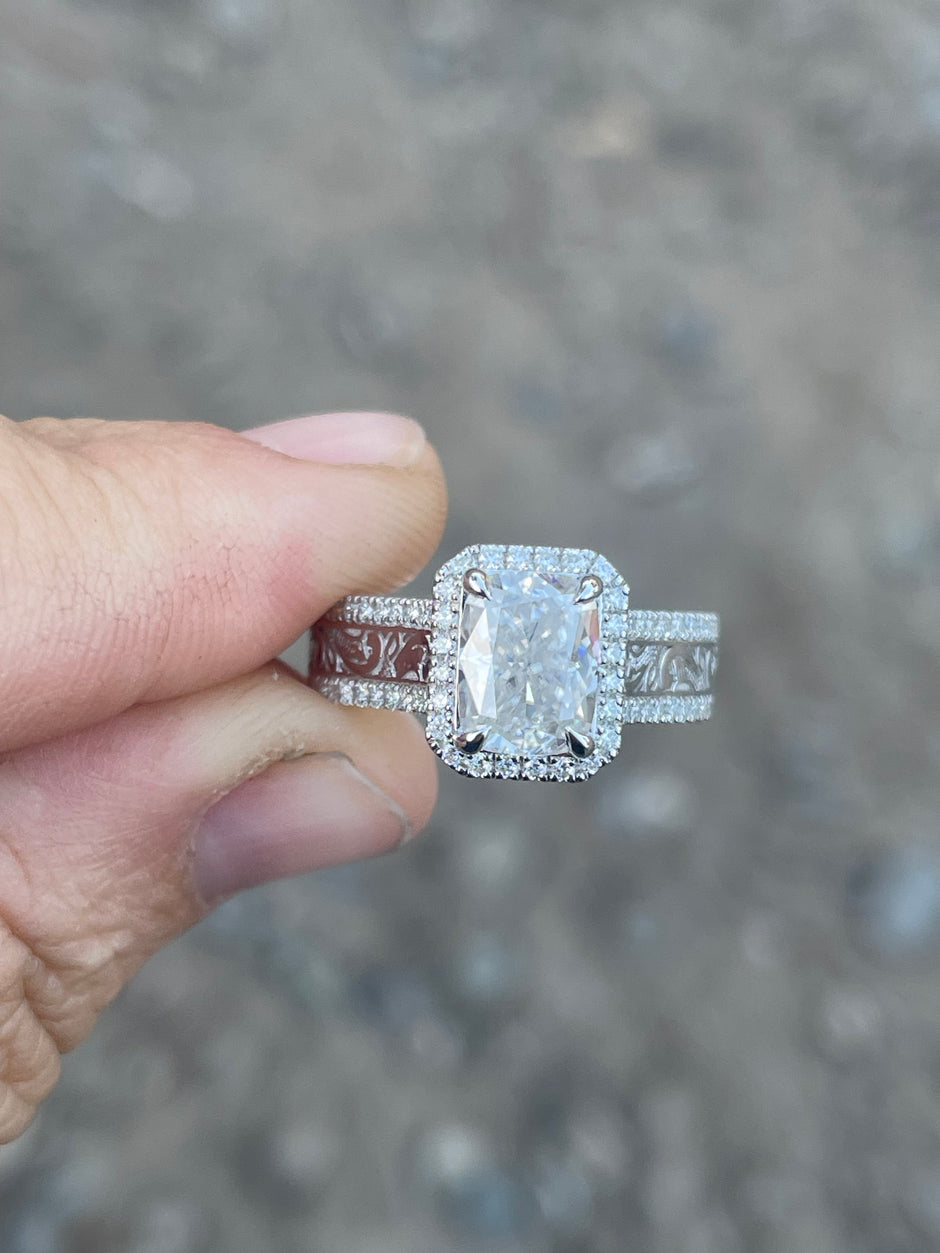 CATHEDRAL SOLID GOLD MOISSANITE ENGAGEMENT RINGS – Tines Ranch Co Jewellery